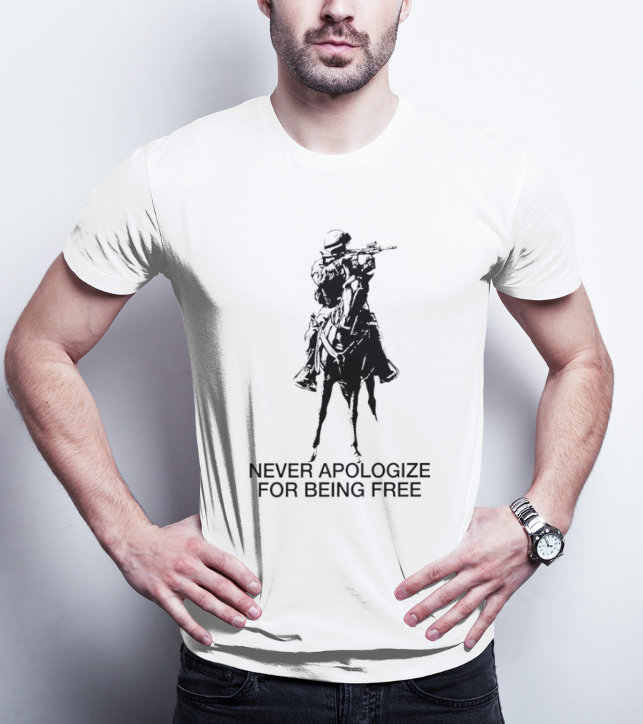 Never Apologize For Being Free Horseback Rider T-Shirt
