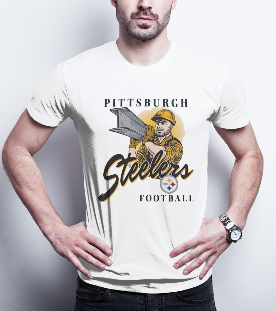 Pittsburgh Steelers Football Construction Worker Strength T-Shirt