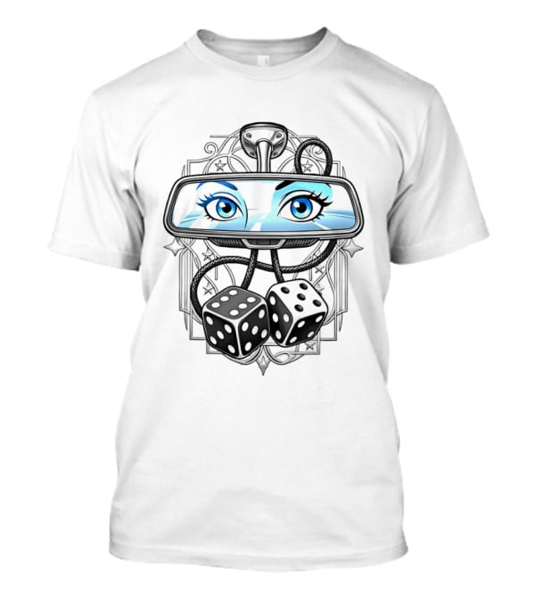 Rearview Mirror Eyes And Hanging Dice Car Accessories T-Shirt