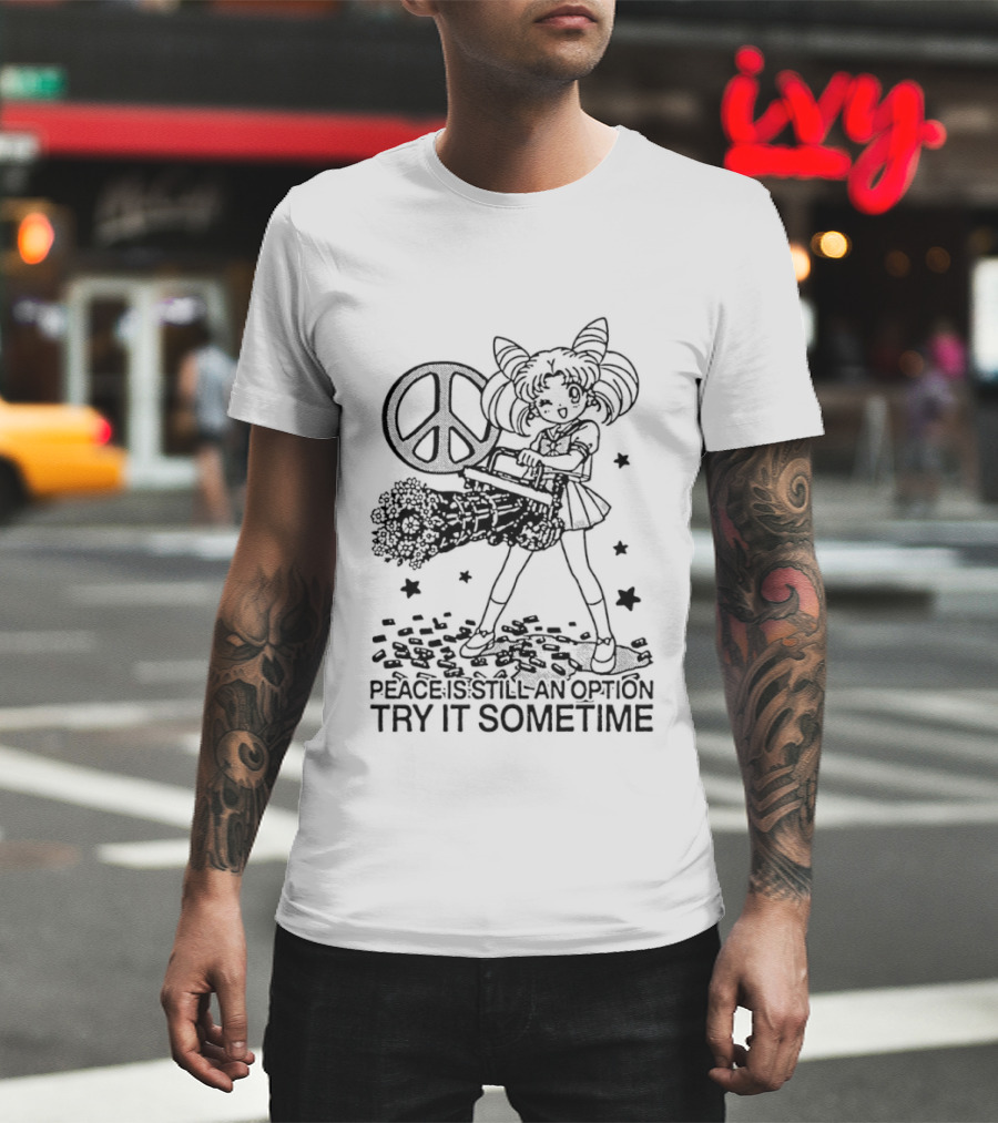 Sailor Moon Peace Sign Option Try It Sometime Anime Manga T-Shirt