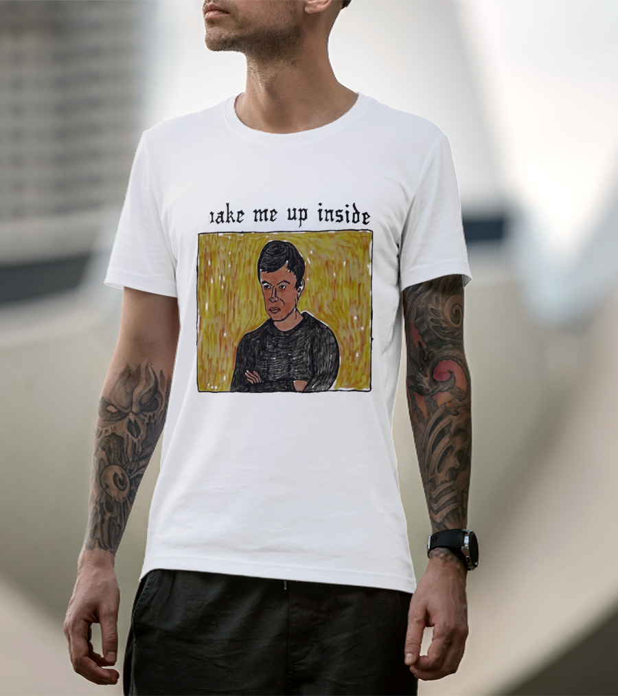 The Rehearsal 2 Wake Me Up Inside Meme Illustration With Contemplative Character On Yellow T-Shirt