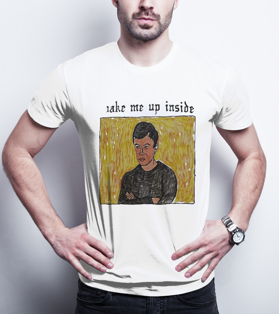 The Rehearsal 2 Wake Me Up Inside Meme Illustration With Contemplative Character On Yellow T-Shirt
