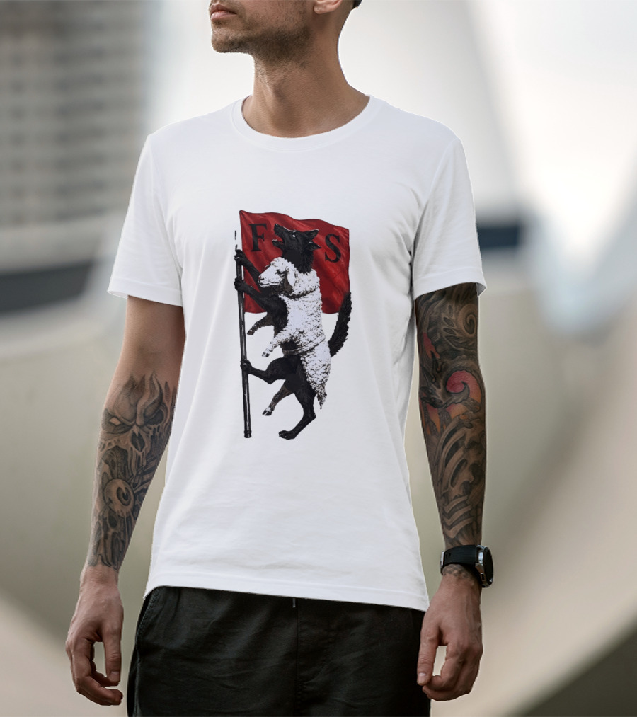 Wolf In Sheep's Clothing F S Flag Metaphor Hidden Predators Symbolism T-Shirt