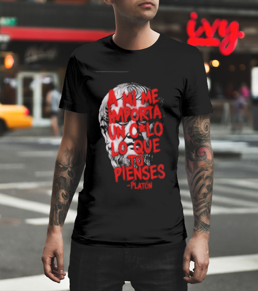 A Mi Me Importa Un Culo Lo Que Tu Pienses Platón Skull T-Shirt
