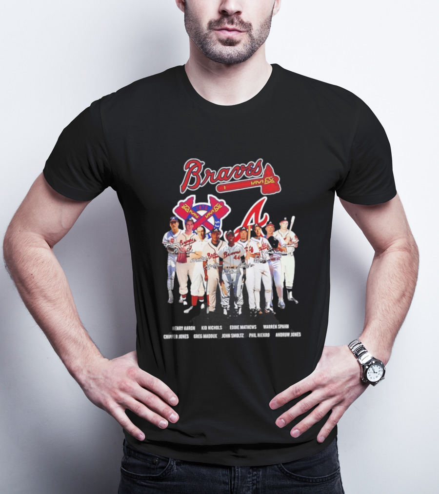 Atlanta Braves Legends Aaron Nichols Mathews Spahn Jones Maddux Smoltz Niekro T-Shirt