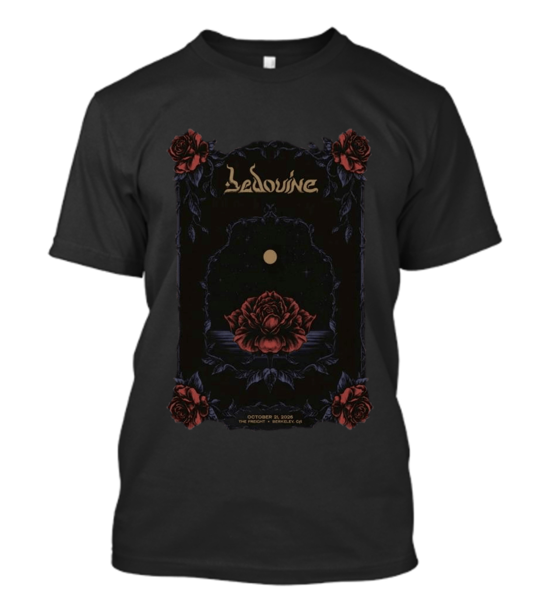 BEDOUINE October 21 2026 The Freight Berkeley CA Roses And Moonlit Night T-Shirt