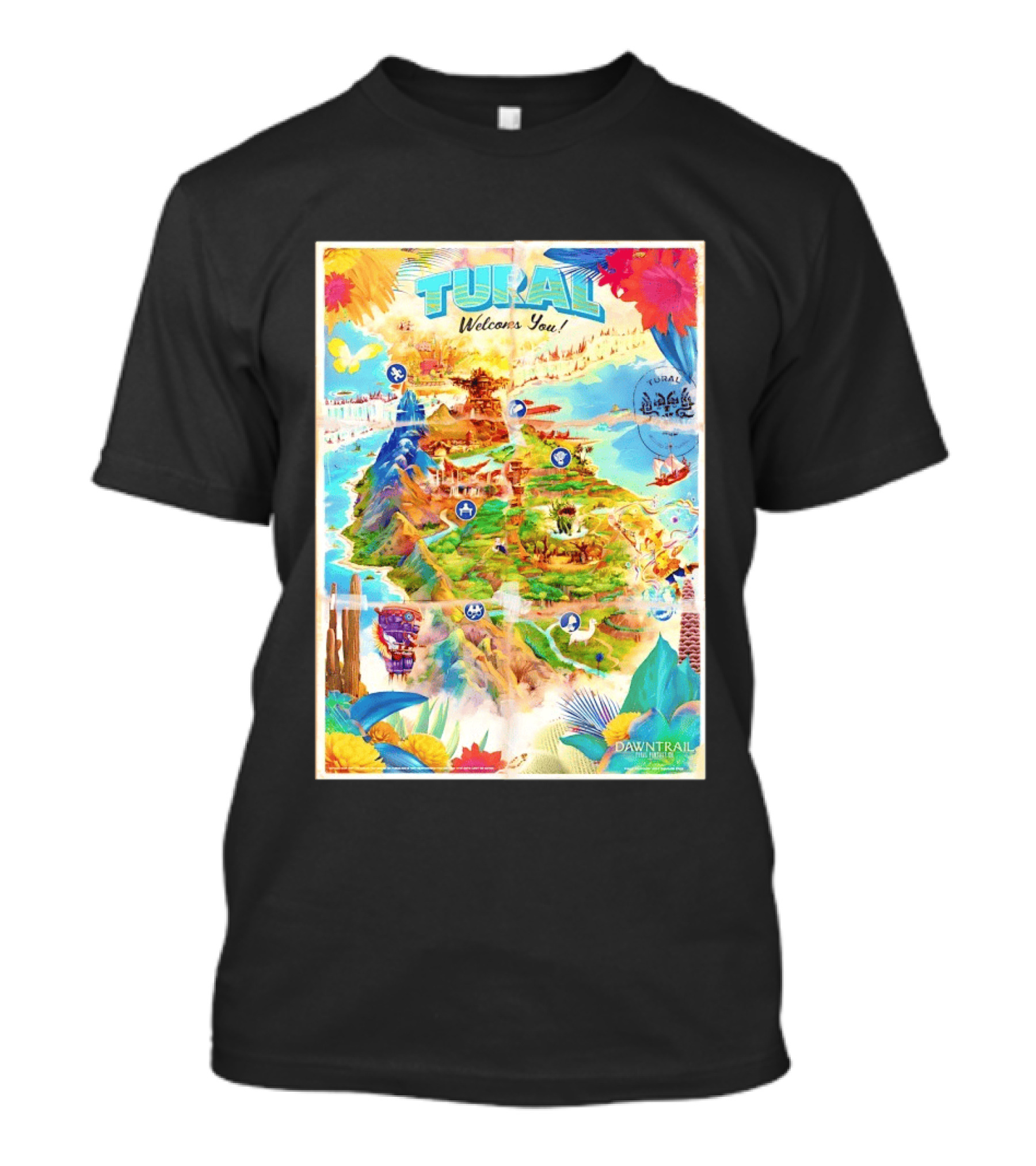 Tural Welcomes You Map Final Fantasy XIV Dawntrail T-Shirt
