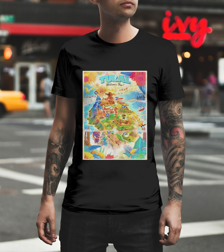 Tural Welcomes You Map Final Fantasy XIV Dawntrail T-Shirt