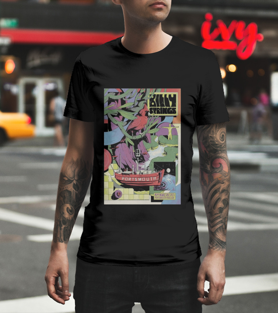 Billy Strings July 18 2026 Portsmouth Pavilion Cardinal Ship T-Shirt