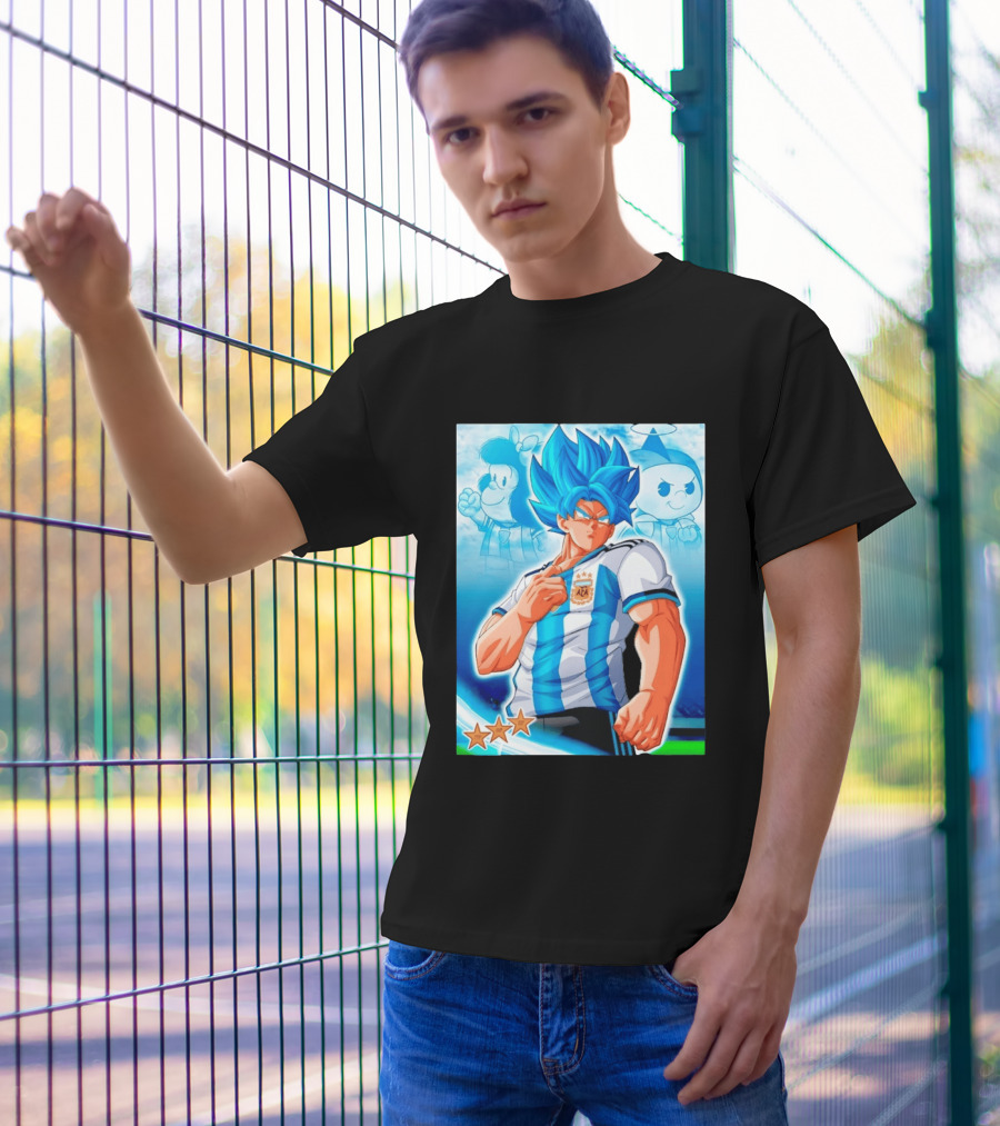 Super Saiyan Goku Dragon Ball Argentina AFA Jersey Victory Stars T-Shirt
