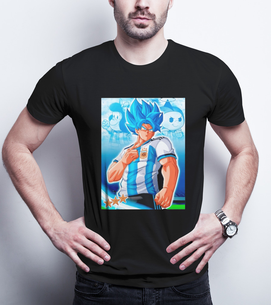 Super Saiyan Goku Dragon Ball Argentina AFA Jersey Victory Stars T-Shirt