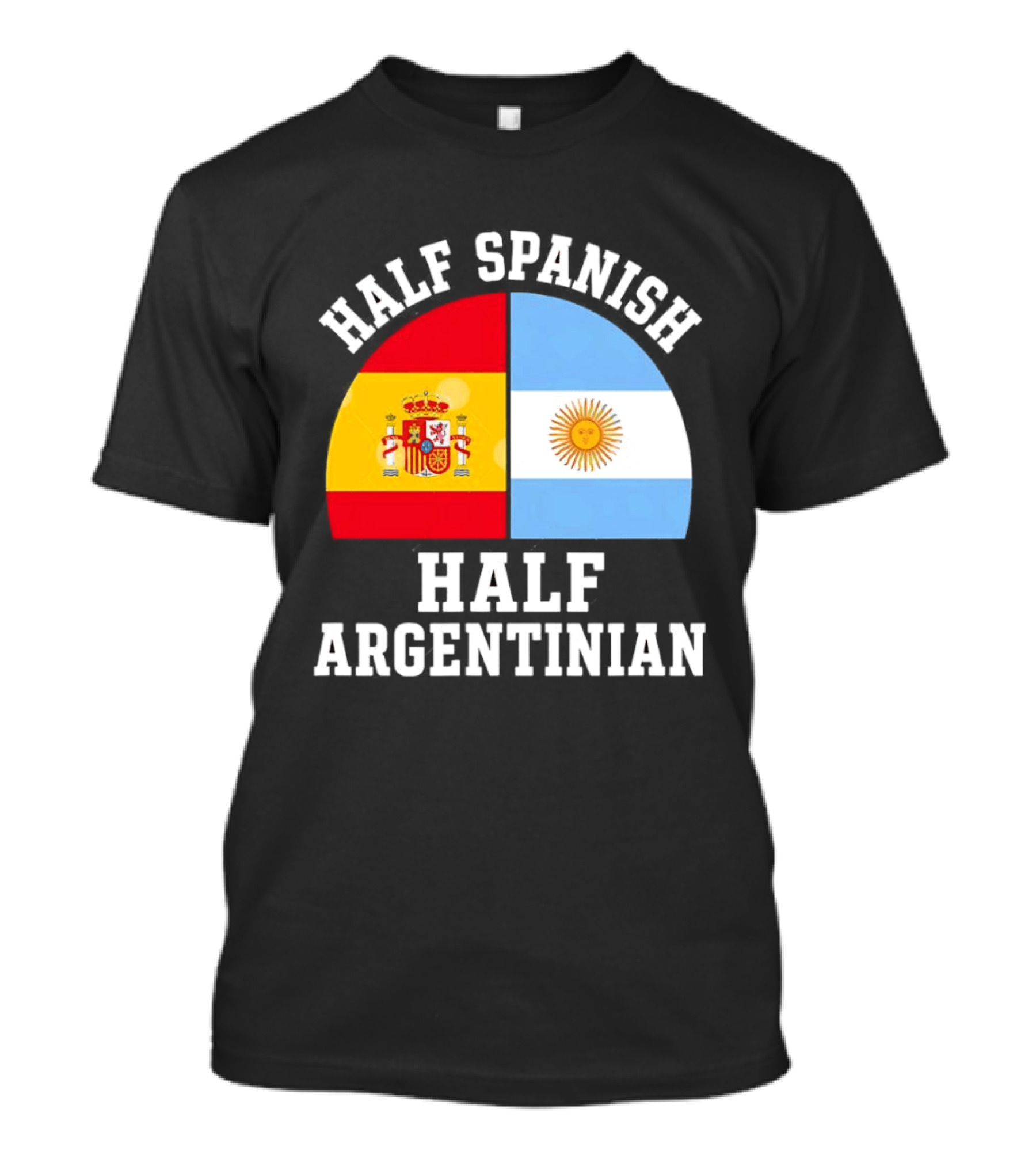 Half Spanish Half Argentinian Flags T-Shirt