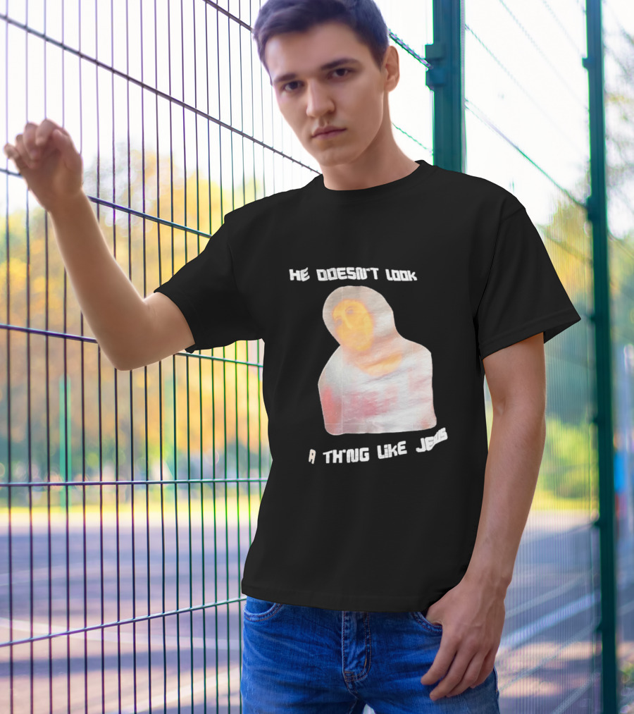 He Doesn't Look A Thing Like Jesus Meme Ecce Homo Restoration T-Shirt