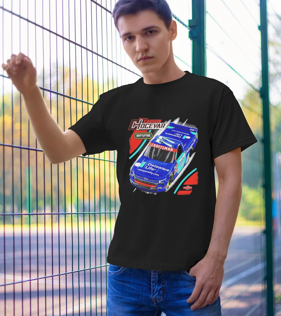 Carson Hocevar Spire Motorsports #77 Delaware Life Craftsman Racing T-Shirt