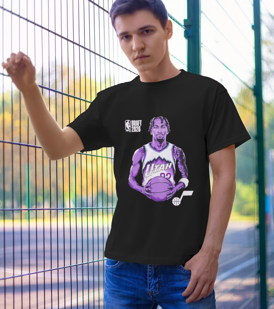 Utah Jazz 2026 NBA Draft Darryn Peterson Fade Basketball T-Shirt