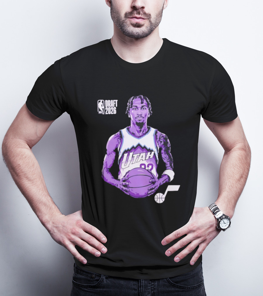 Utah Jazz 2026 NBA Draft Darryn Peterson Fade Basketball T-Shirt