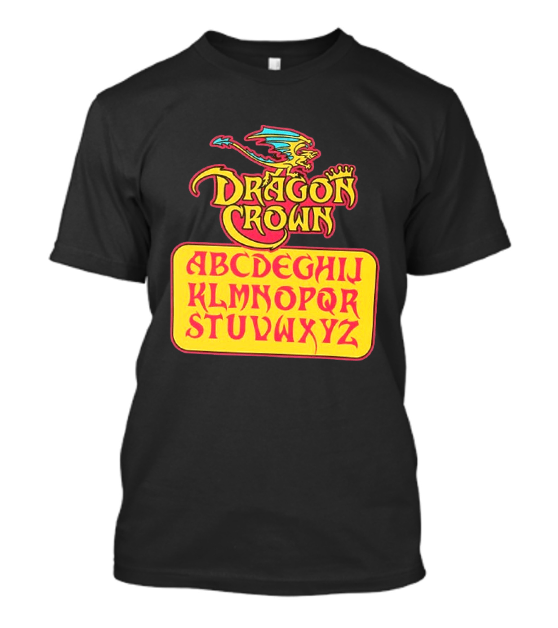 Dragon Crown Alphabet With Colorful Dragon Art And Bold Letters T-Shirt