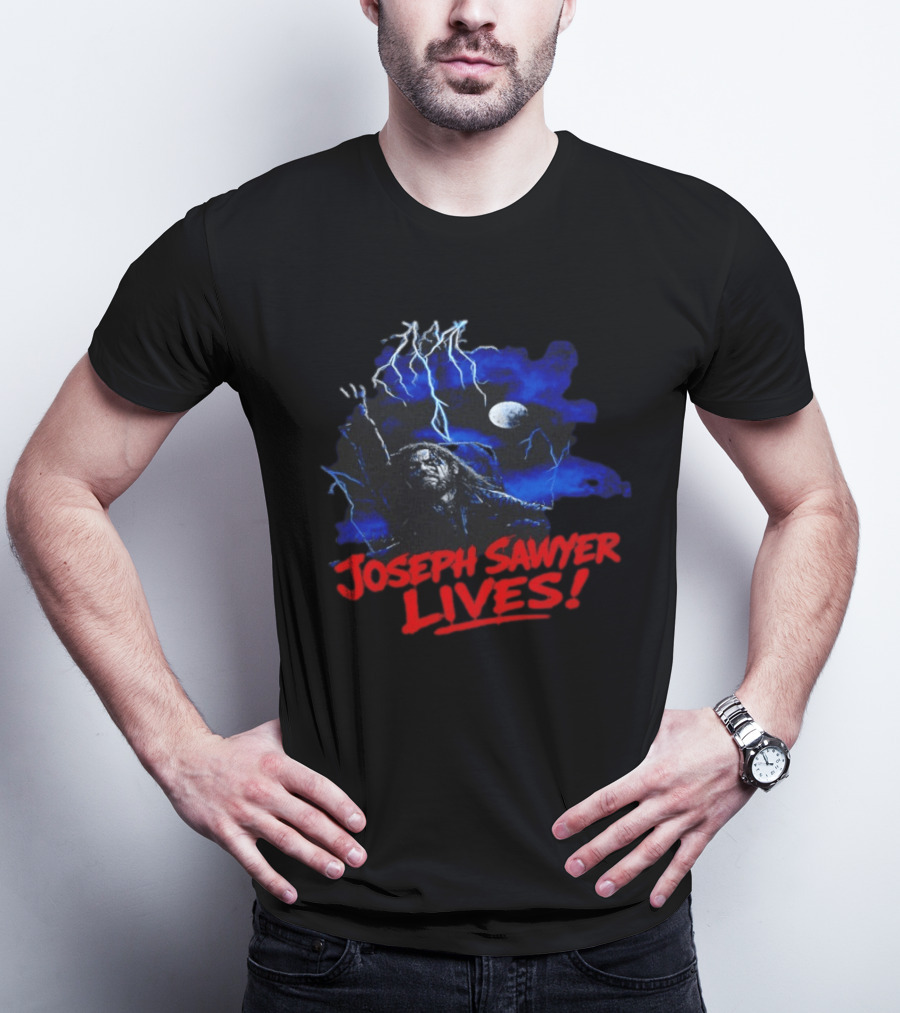 Joseph Sawyer Lives Zombie Resurrection With Lightning And Moon T-Shirt