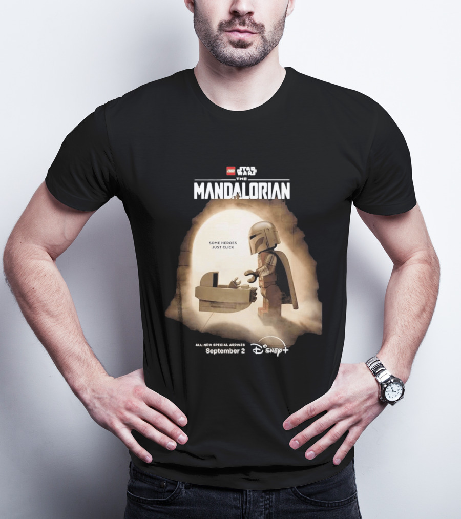 LEGO Star Wars The Mandalorian Some Heroes Just Click Disney Plus September 2026 T-Shirt