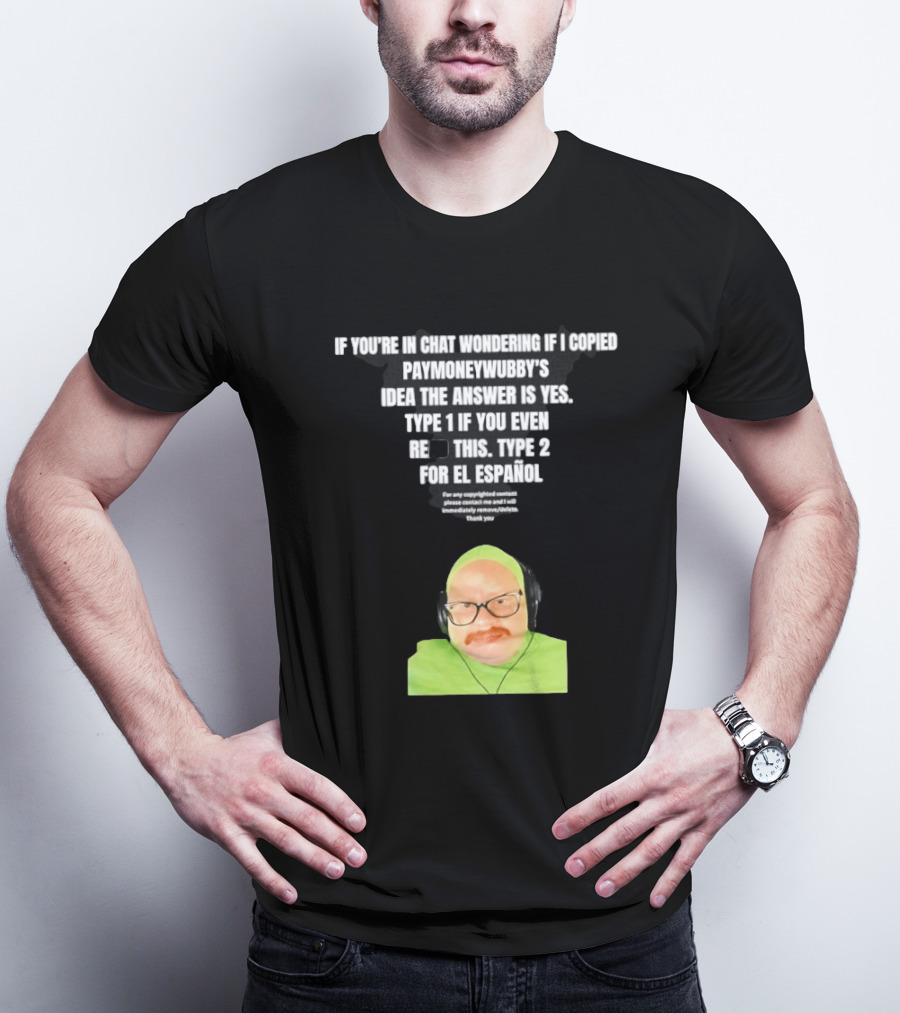 Vincent Cyr If You're In Chat Wondering If I Copied Paymoneywubby Type 1 Type 2 T-Shirt