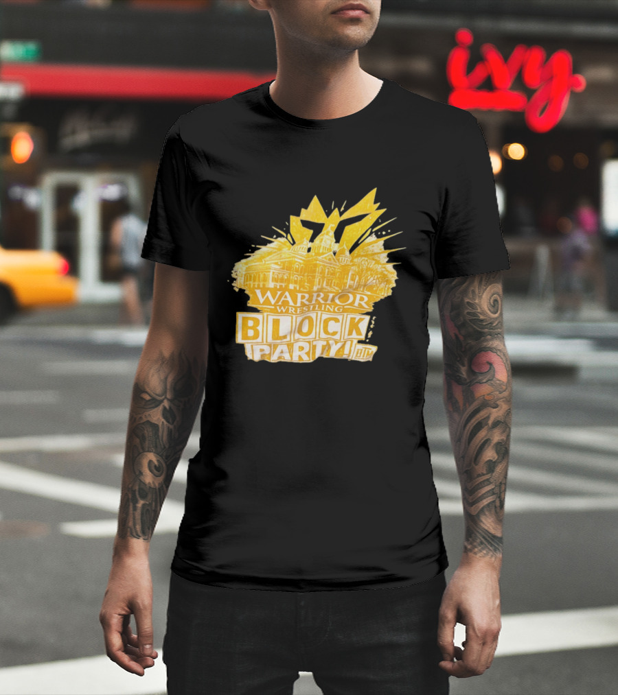Warrior Wrestling Block Party BTM Yellow Graffiti Explosion T-Shirt