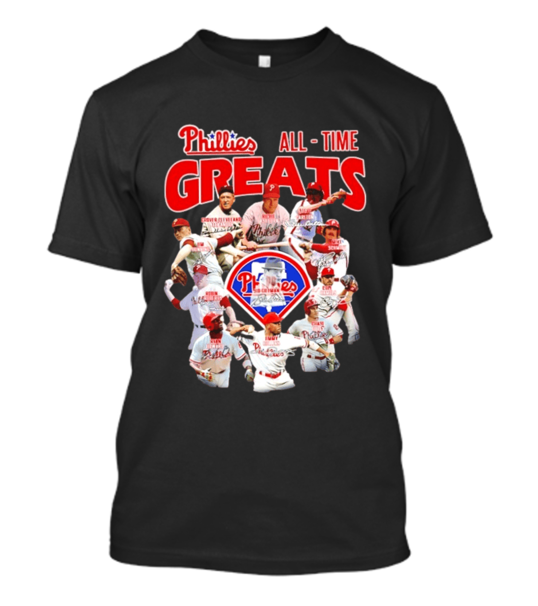 Philadelphia Phillies All Time Greats Baseball Legends Team T-Shirt