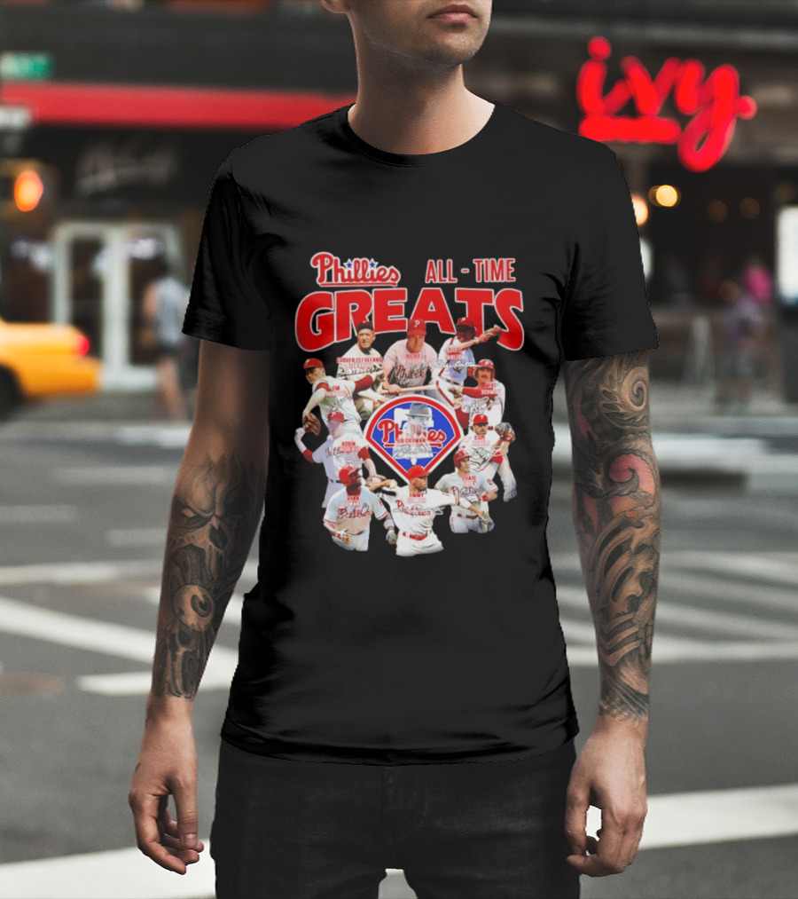 Philadelphia Phillies All Time Greats Baseball Legends Team T-Shirt