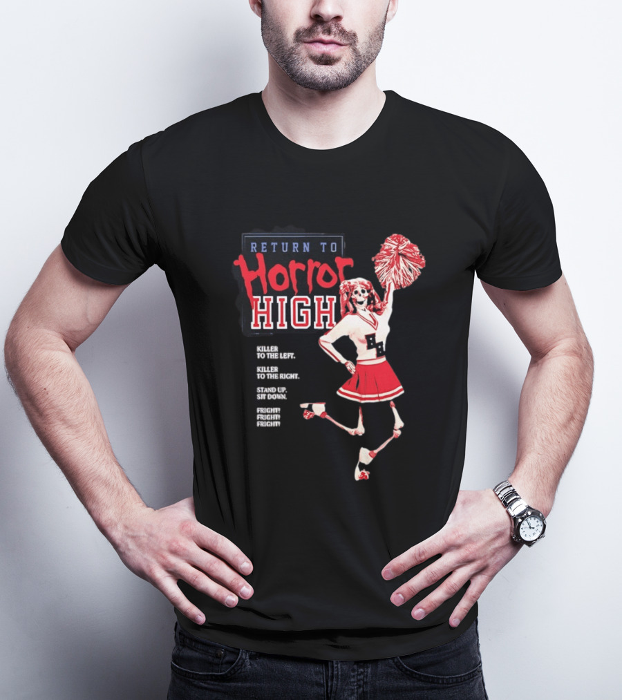 Return To Horror High Killer Cheerleader Skeleton Fright T-Shirt