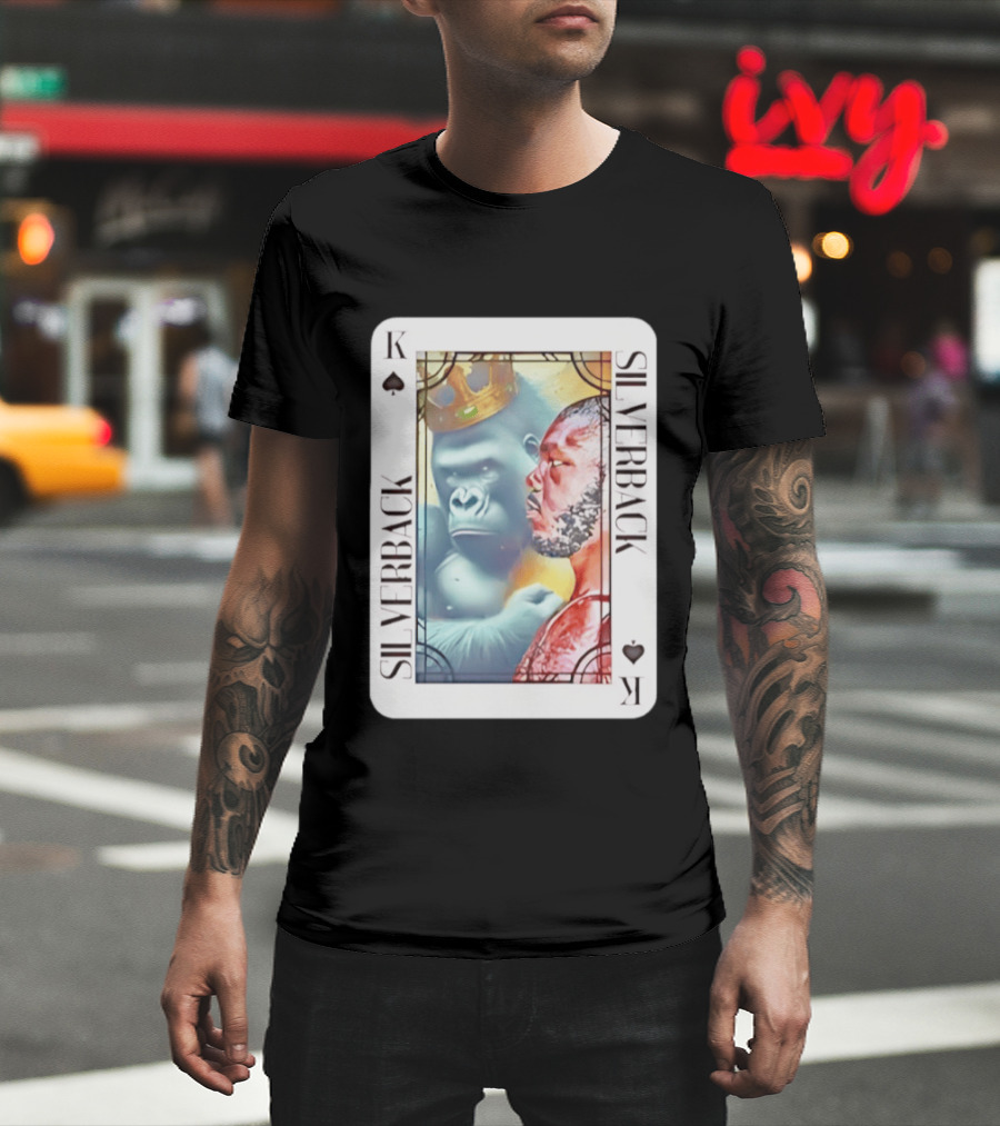 Silverback King Of Spades Gorilla Playing Card T-Shirt