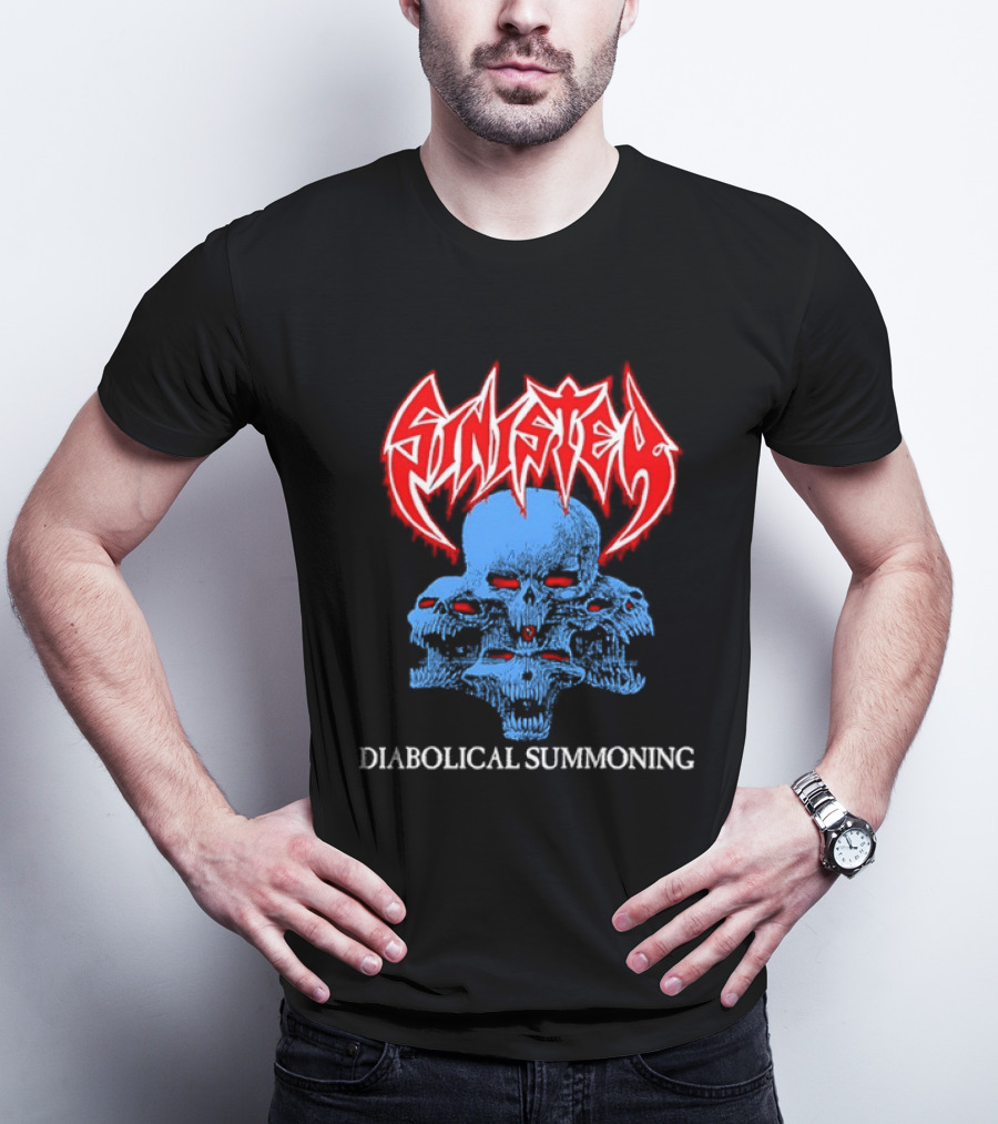 Sinister Diabolical Summoning Death Metal Skulls T-Shirt