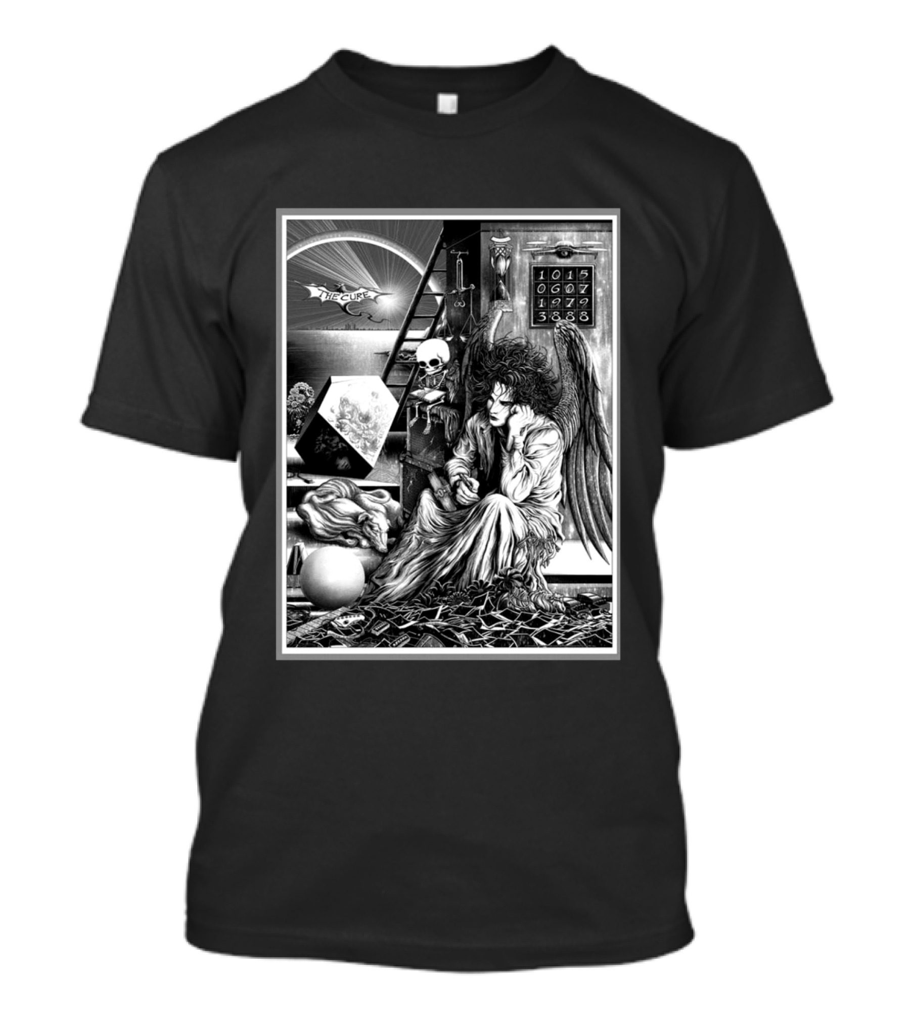 The Cure Berlin Germany 2026 Night 1 Limited Edition Event Wuhlheide July 10 Angel Artwork Skull Ladder T-Shirt