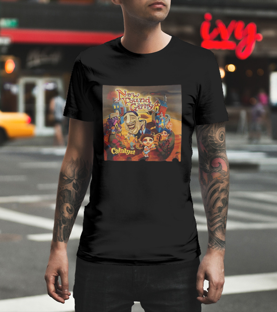 New Found Glory Catalyst Album Artwork With Cartoon Characters T-Shirt