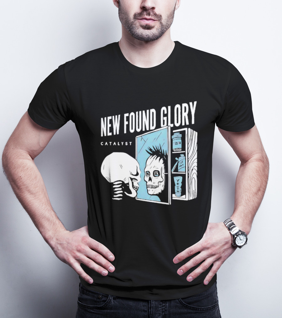 New Found Glory Catalyst Reflective Skull Punk Rock Alternative T-Shirt