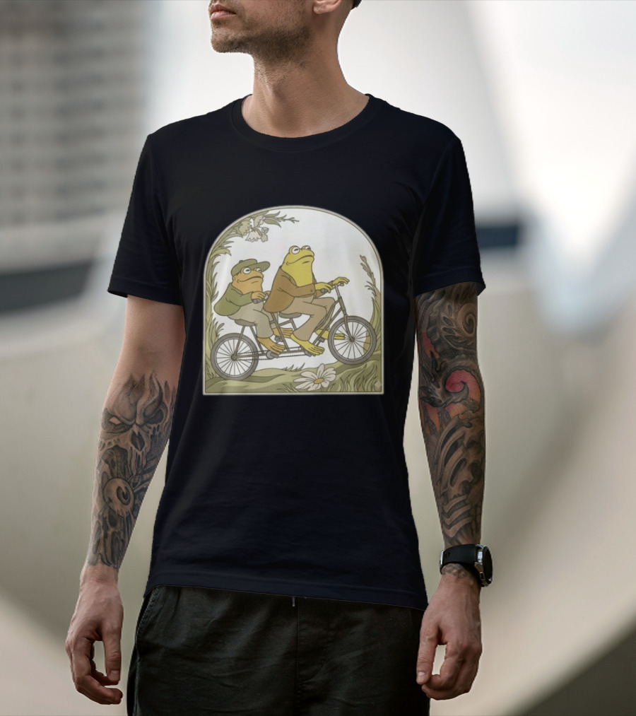 Frog And Toad Riding Tandem Bicycle T-Shirt