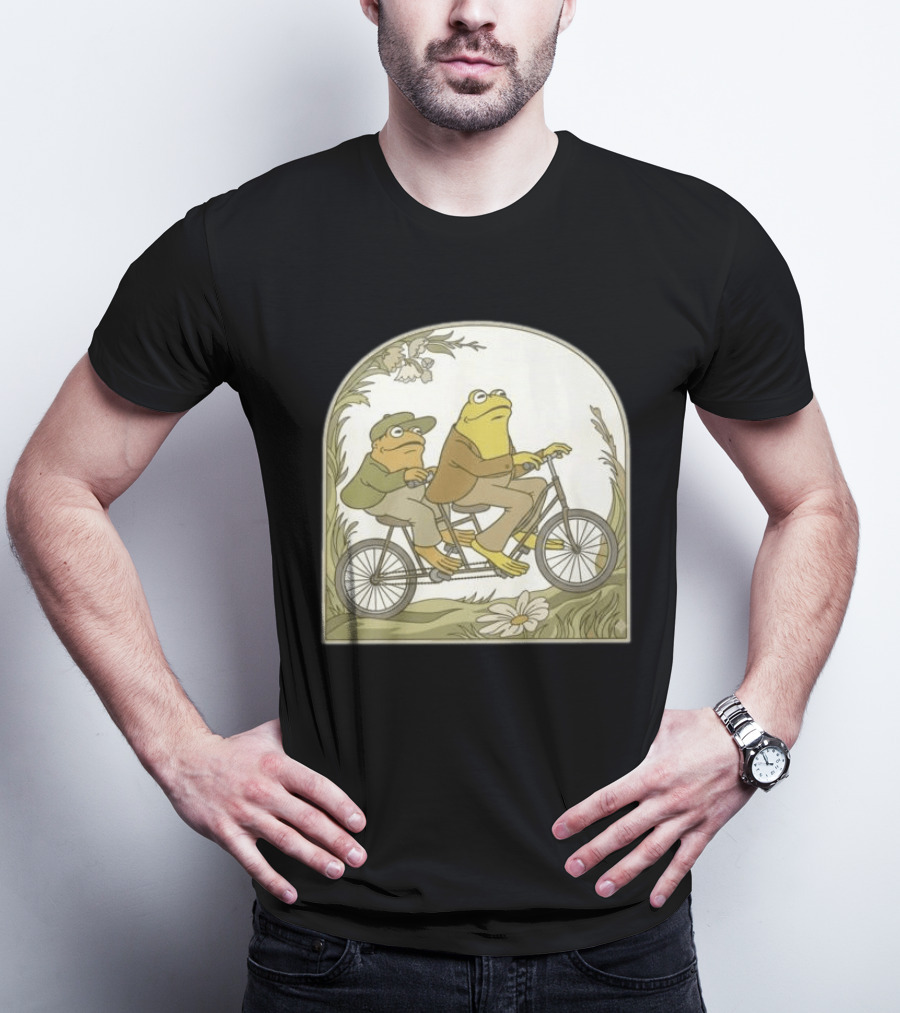 Frog And Toad Riding Tandem Bicycle T-Shirt