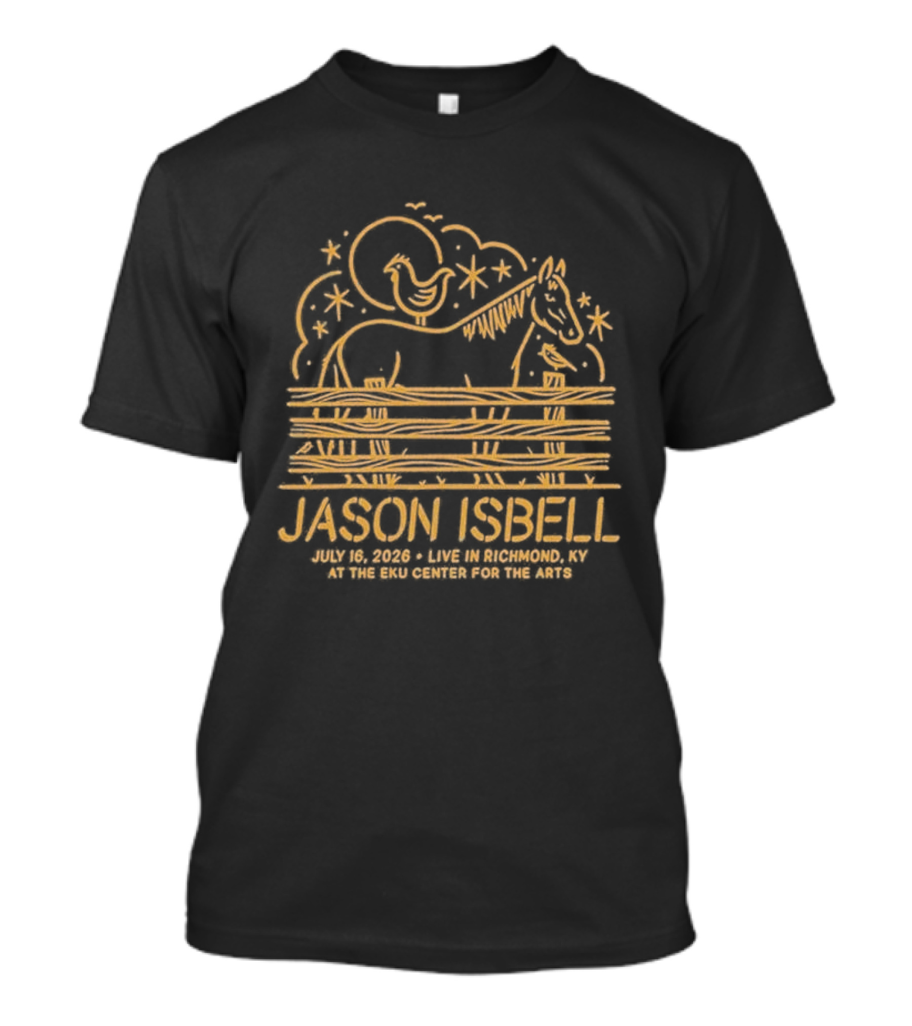 Jason Isbell And The 400 Unit Horse And Moon Print Richmond KY Jul 16 2026 Tour T-Shirt