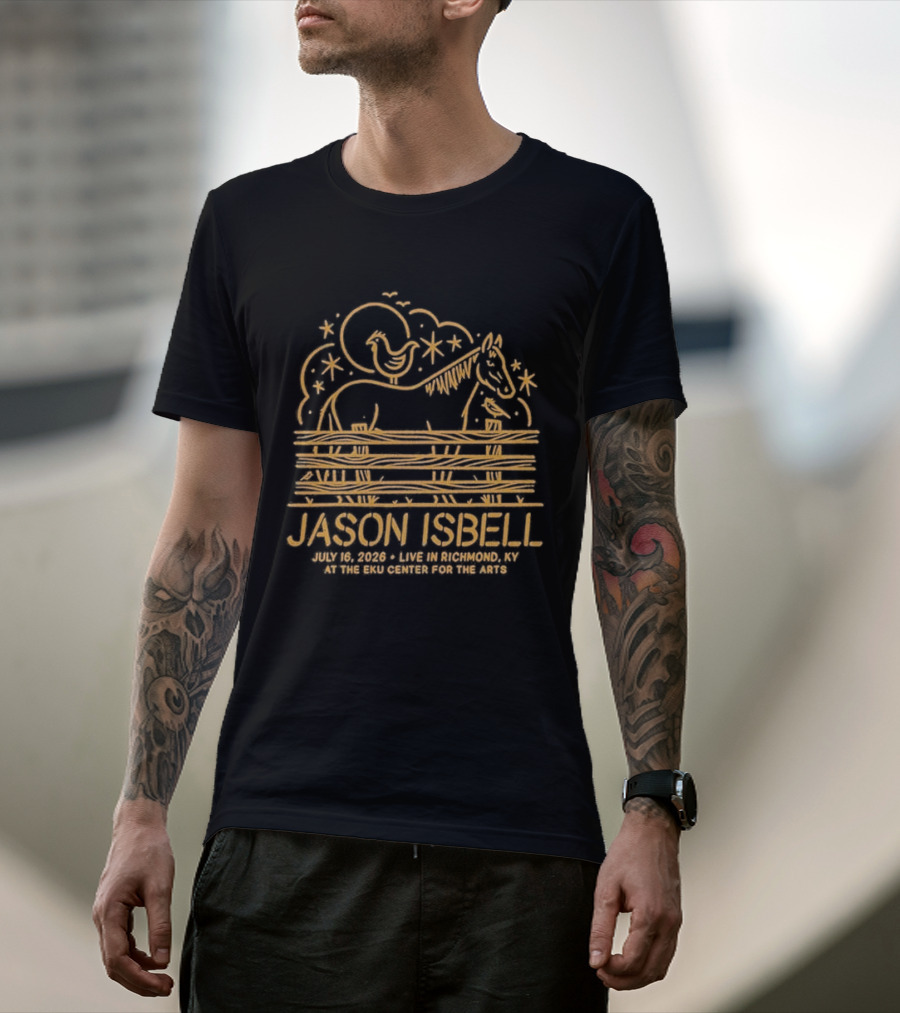 Jason Isbell And The 400 Unit Horse And Moon Print Richmond KY Jul 16 2026 Tour T-Shirt