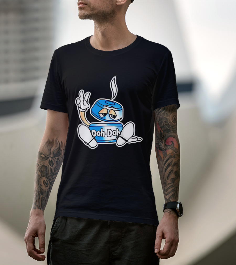 Doh Doh Peace Sign Playful Cartoon Character In Relaxed Pose T-Shirt