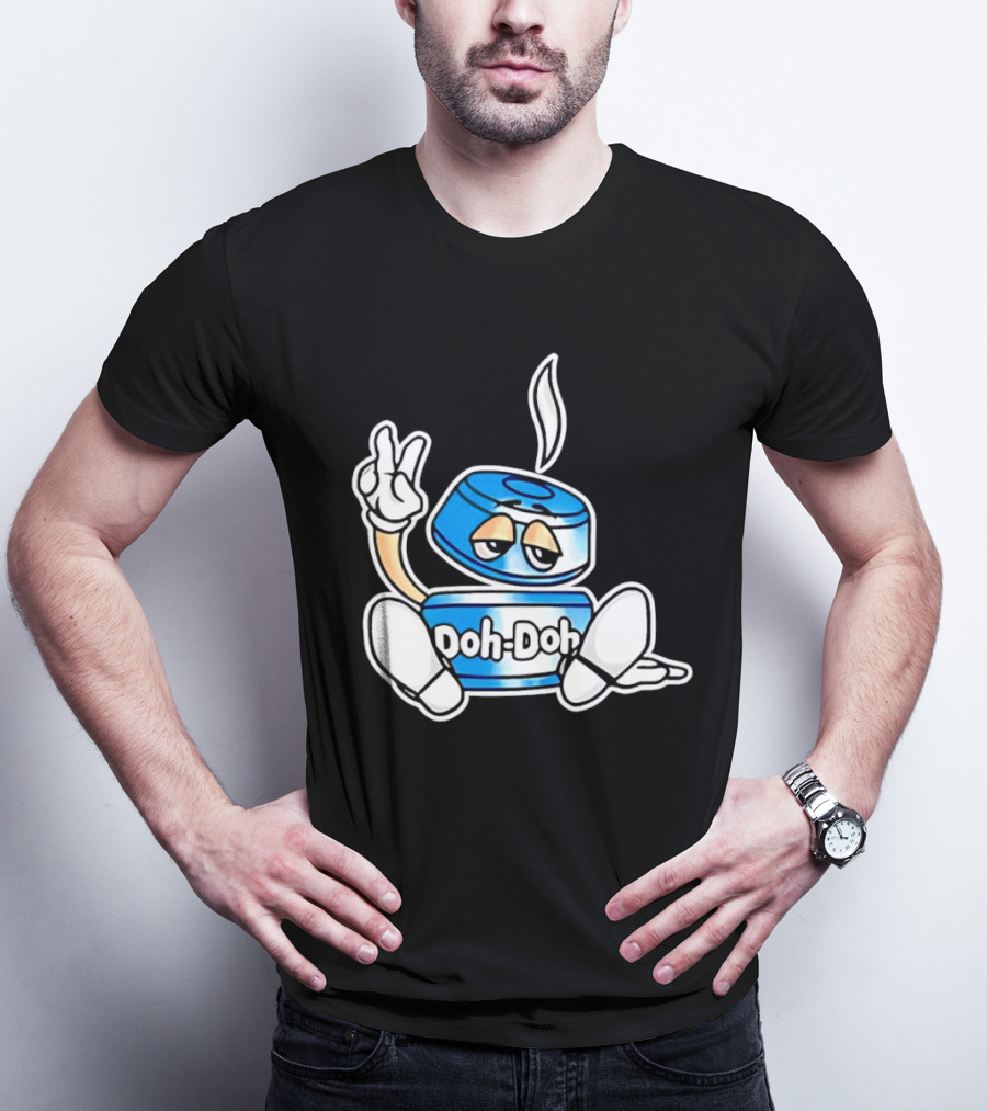 Doh Doh Peace Sign Playful Cartoon Character In Relaxed Pose T-Shirt