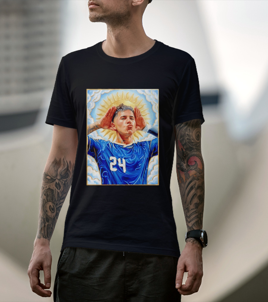 Enzo Fernández 24 Argentina Sun Of May Hands To Ears Gesture T-Shirt