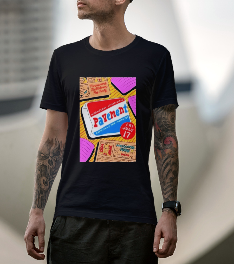 Pavement Vivian Girls At Mosswood Meltdown Pre Party Oakland July 17 2026 T-Shirt