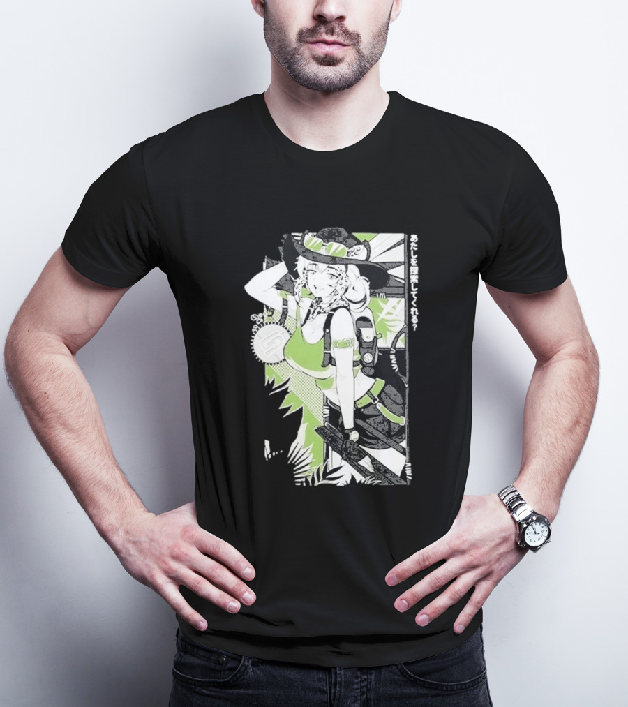 Wild Gamersupps Anime Waifu Adventure Green Aesthetic T-Shirt