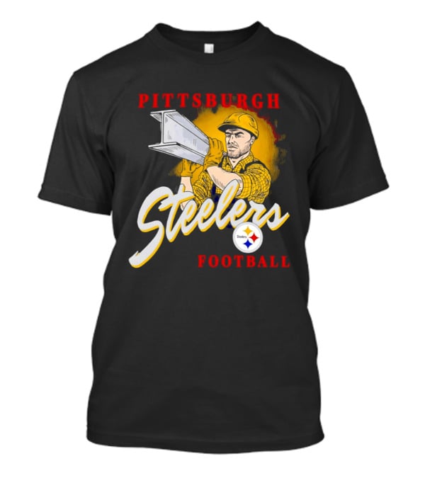 Pittsburgh Steelers Football Worker Steel Beam Icon With Team T-Shirt