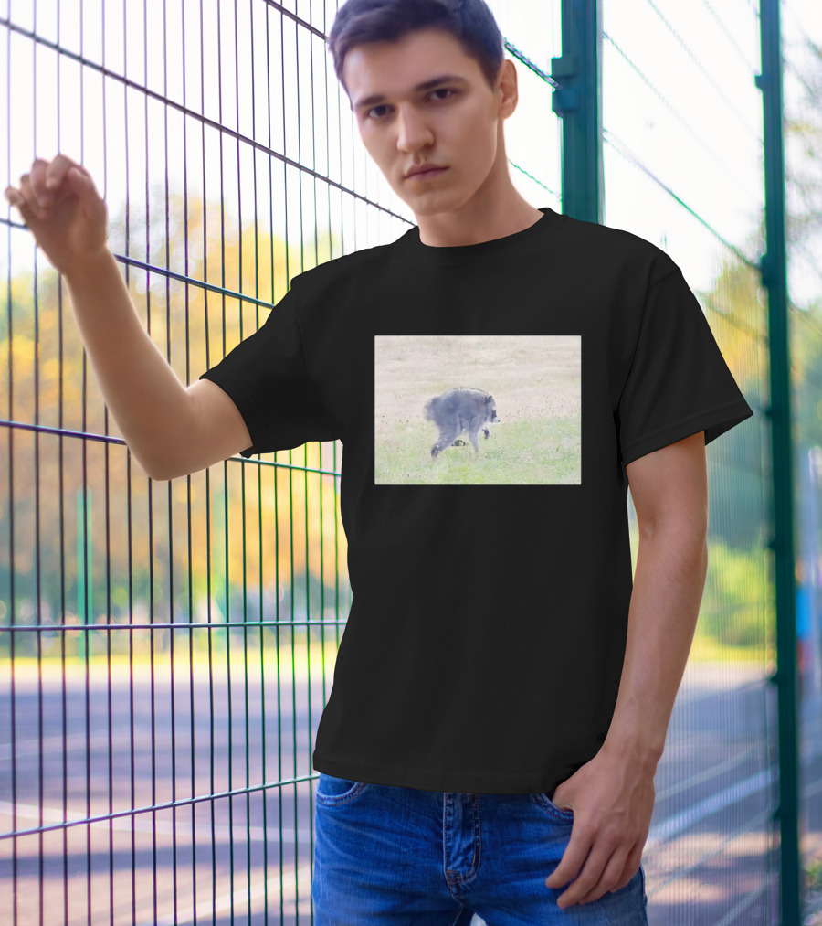 Jimothy Raccoon Walking In Grassy Field Wildlife Scene T-Shirt