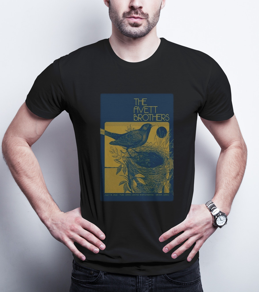 The Avett Brothers July 18 2026 Ford Idaho Center Amphitheater Nampa ID Bird And Nest T-Shirt