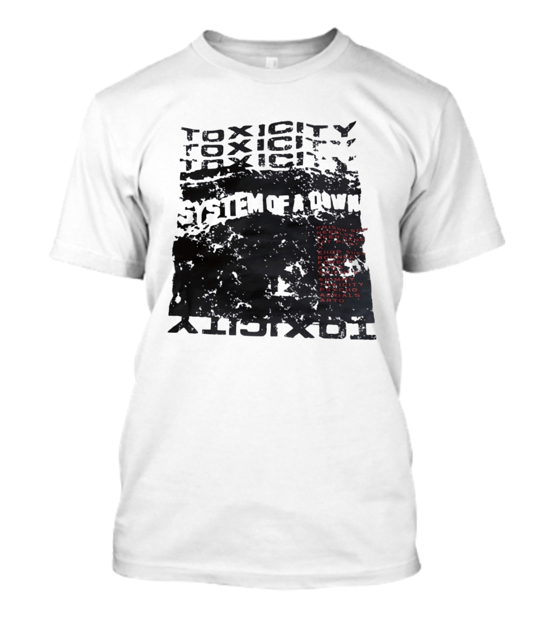 System Of A Down Toxicity Album Tracklist Prison Song Needles Deer Dance Chop Suey Bounce Forest Aerials Arto T-Shirt