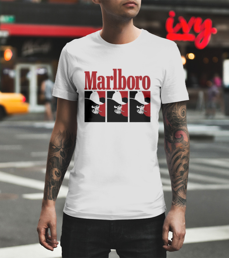 Warren Lotas Marlboro Red Triple Frame Cowboy Aesthetic T-Shirt