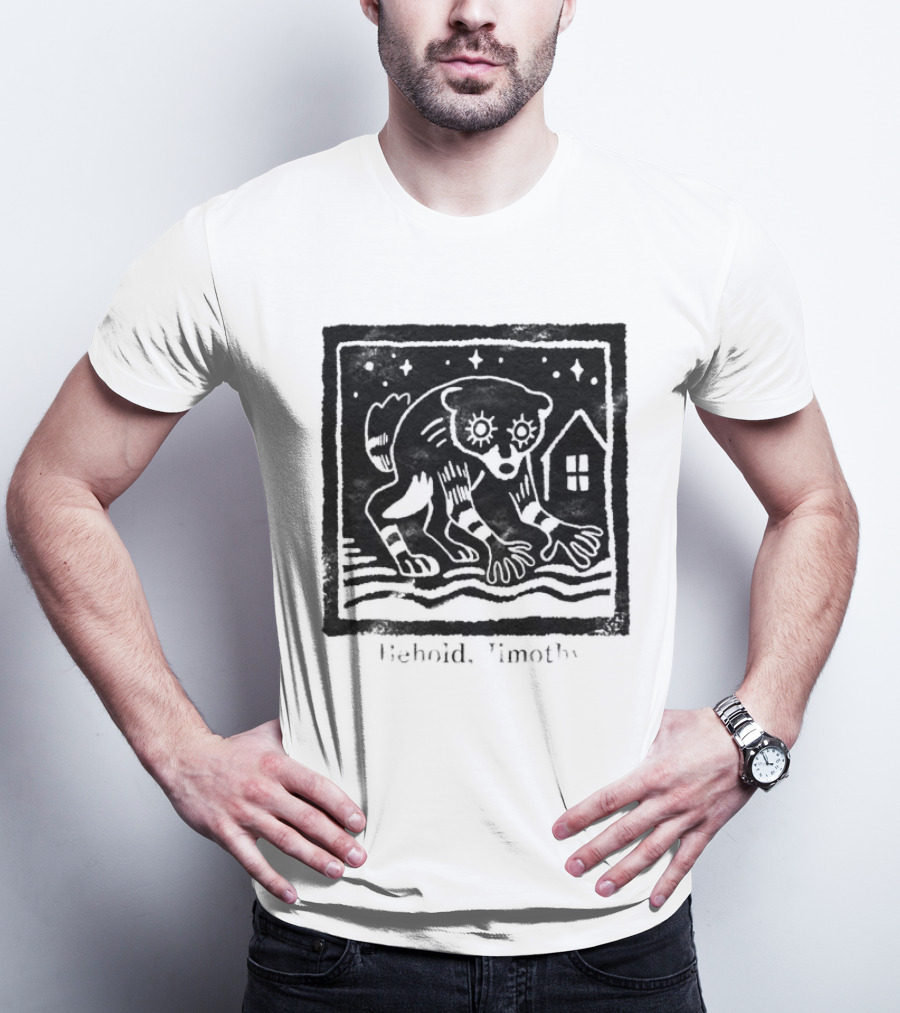 Behold Jimothy Raccoon Under Starry Night Sky T-Shirt
