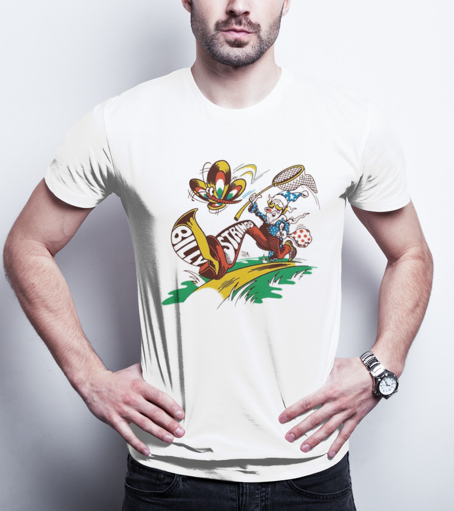 Billy Strings Wizard Catching Butterfly Cartoon Psychedelic T-Shirt