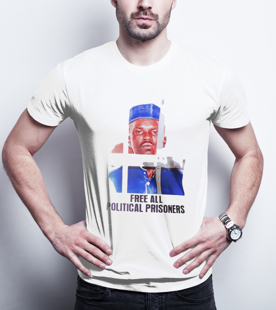 Free All Political Prisoners Protest Activism Painting Blue Beret T-Shirt